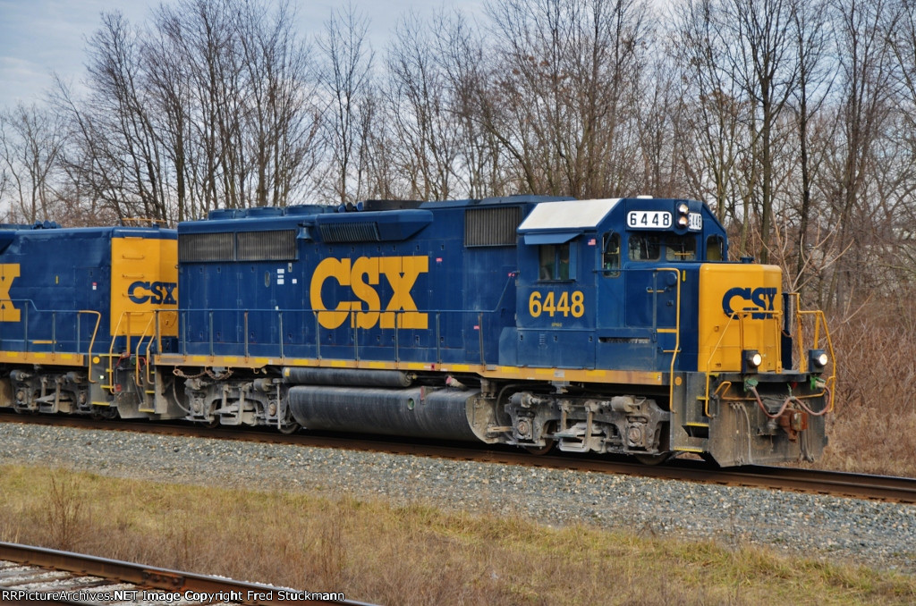 CSX 6448 backs into the yard.